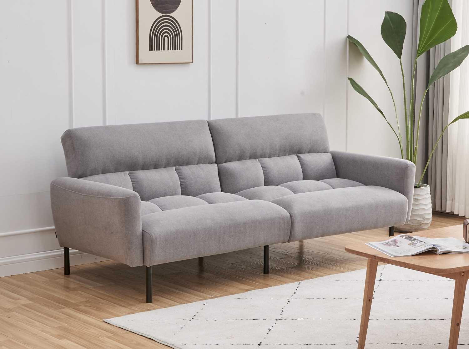 Gray futon couch store
