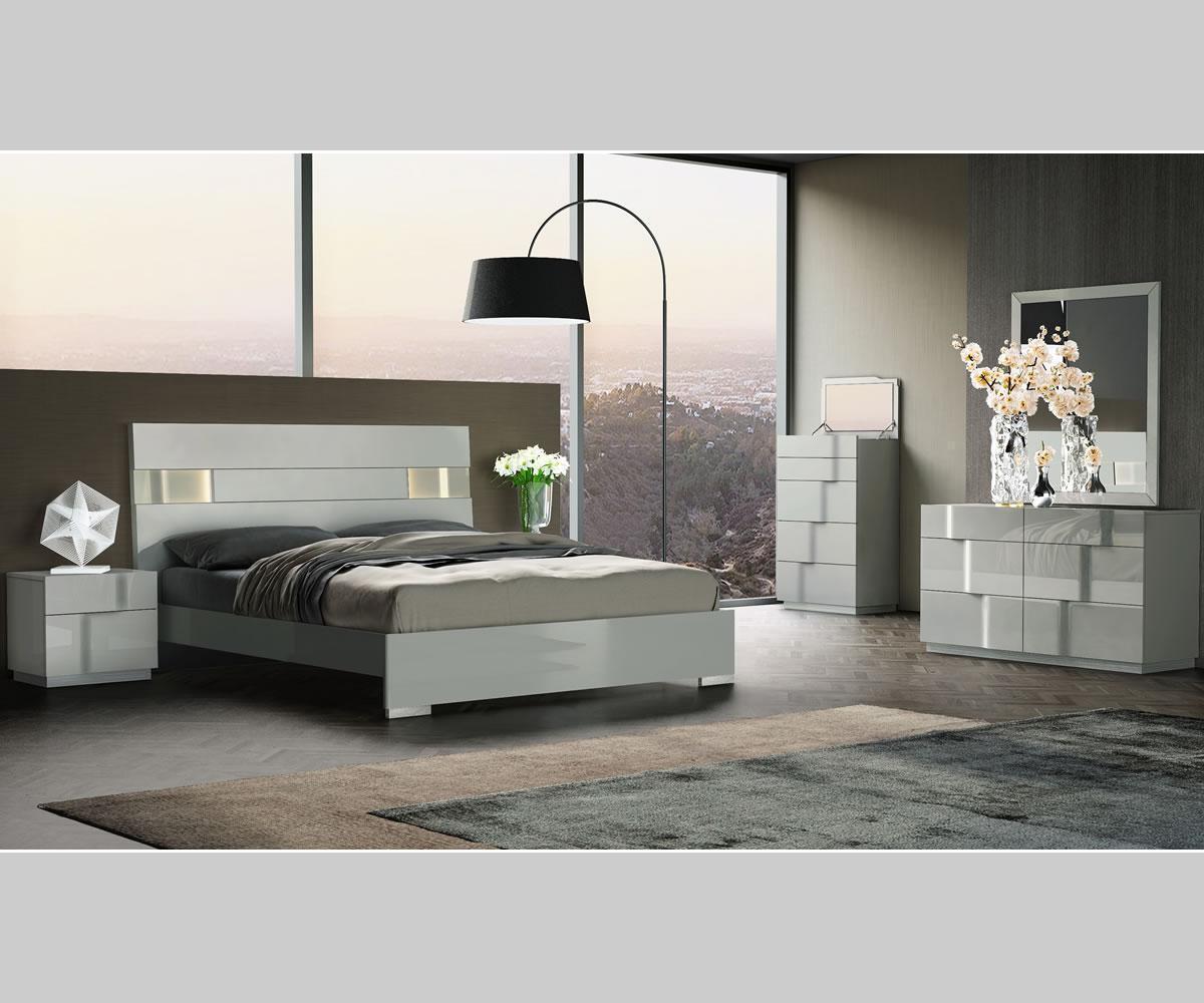 Latina Lacquer Bedroom Set Grey SB185