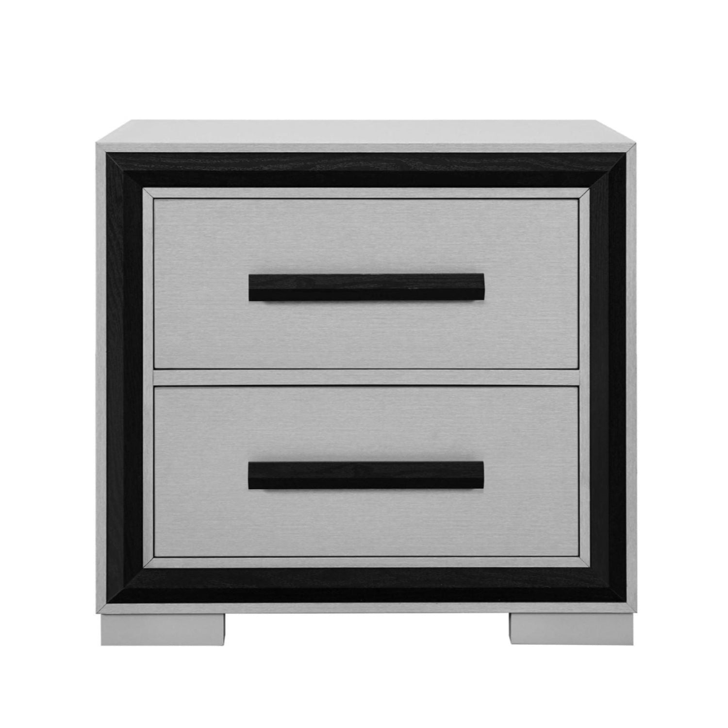 Amelia Silver & Black 2 Drawer Night Stand | Bedroom Sale