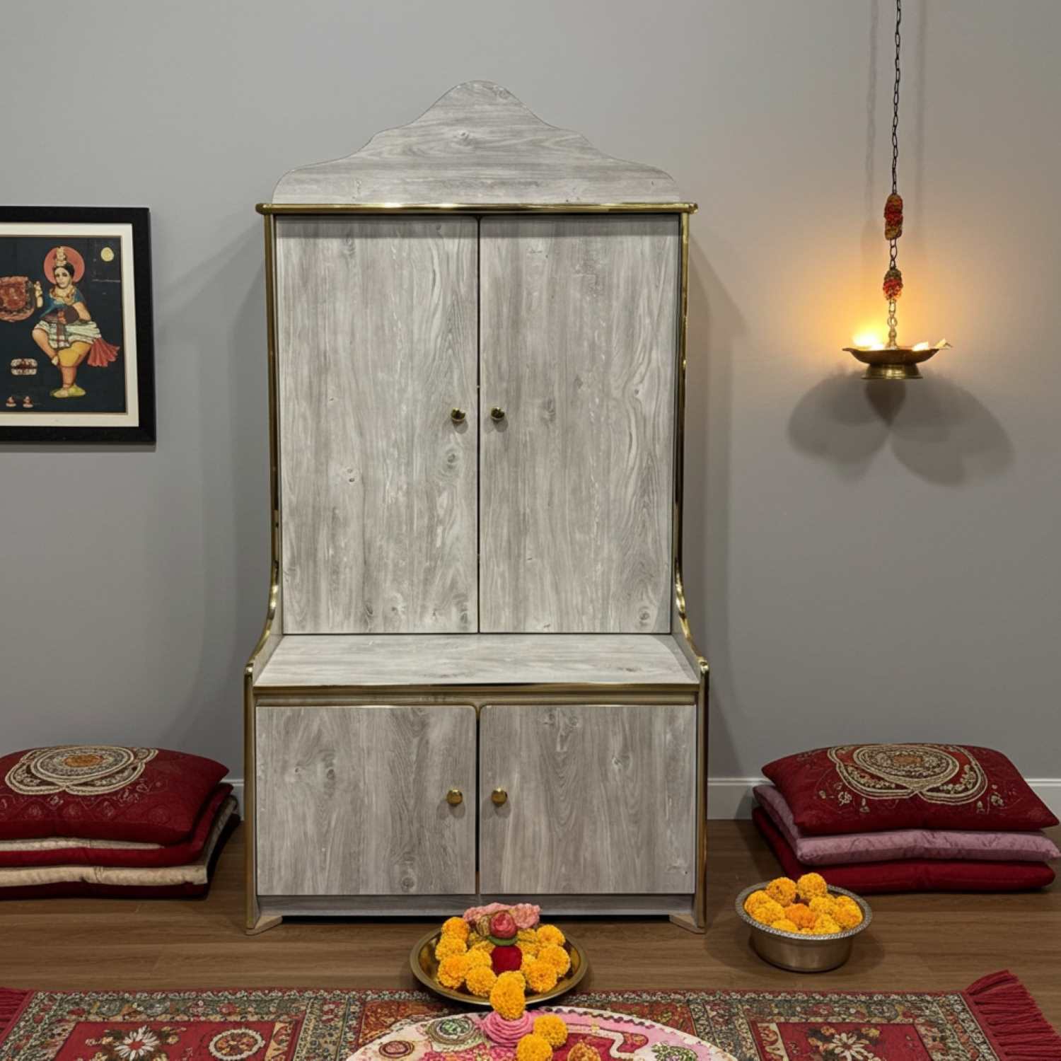 Brahma A Canadian Made Pooja Unit With Door & Light | Pooja Unit Sale