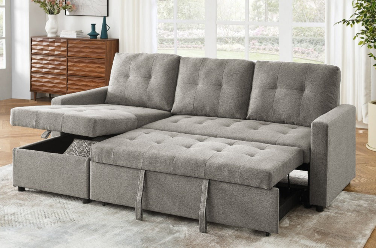 Grey Pull Out Sofa Sectional T 1245 | Sofa sale
