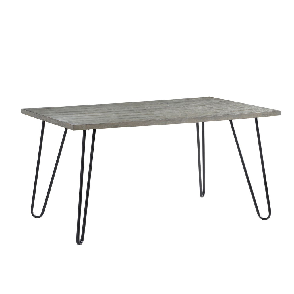 Keene Light Grey Dining Table with Black Metal Leg 5817 | Dining Sale