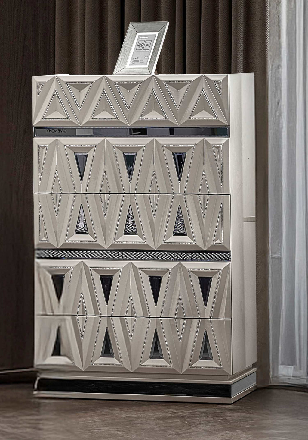 Lavita Grey Chest with Diamond Shaped Drawer Fronts 1741 | Sale