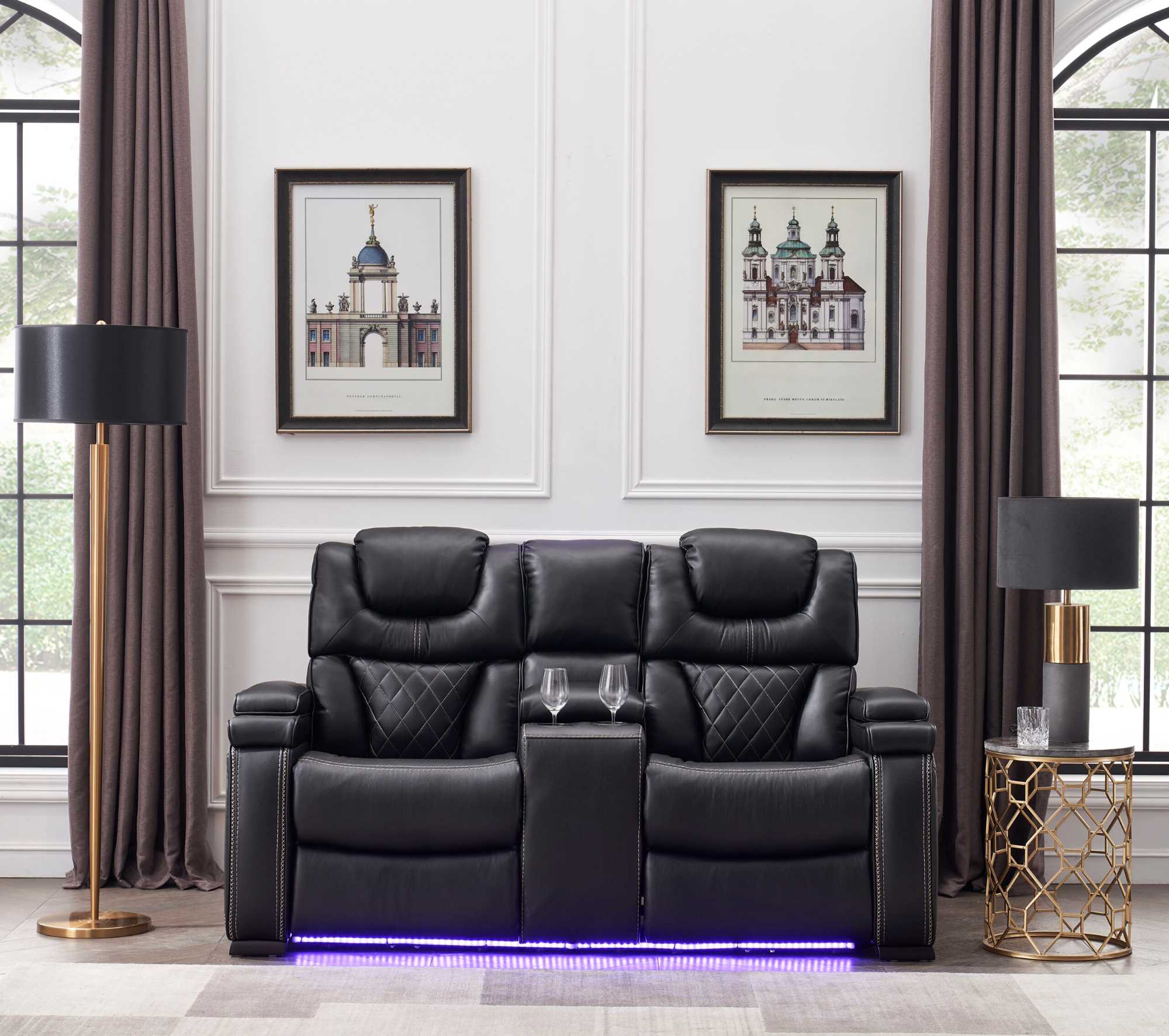 Lexus Recliner Loveseat Black 1665|Top Furniture Store in Scarborough