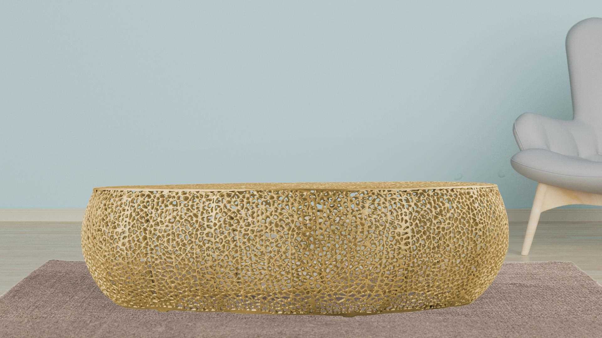 Oval Coffee Table Gold 3601 | Top Furniture Store In Ontario