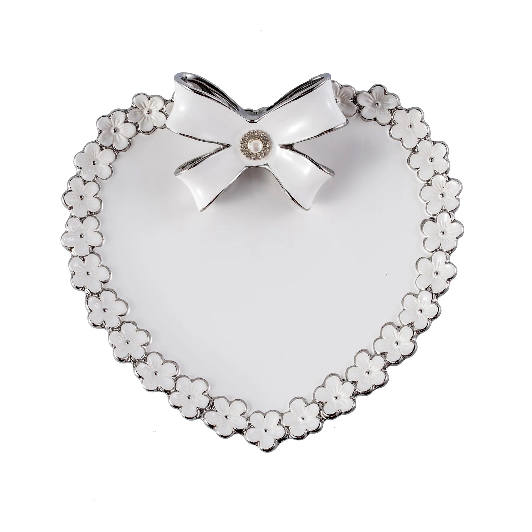 Heart Deco PLT W/Crystals V50-314