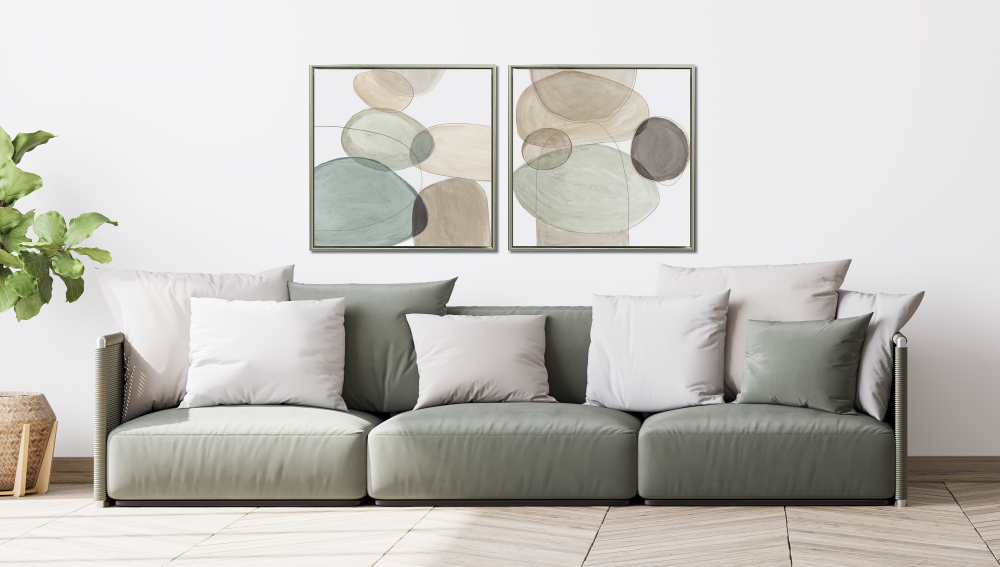 Pebble Stones 2 PC Floating Frame