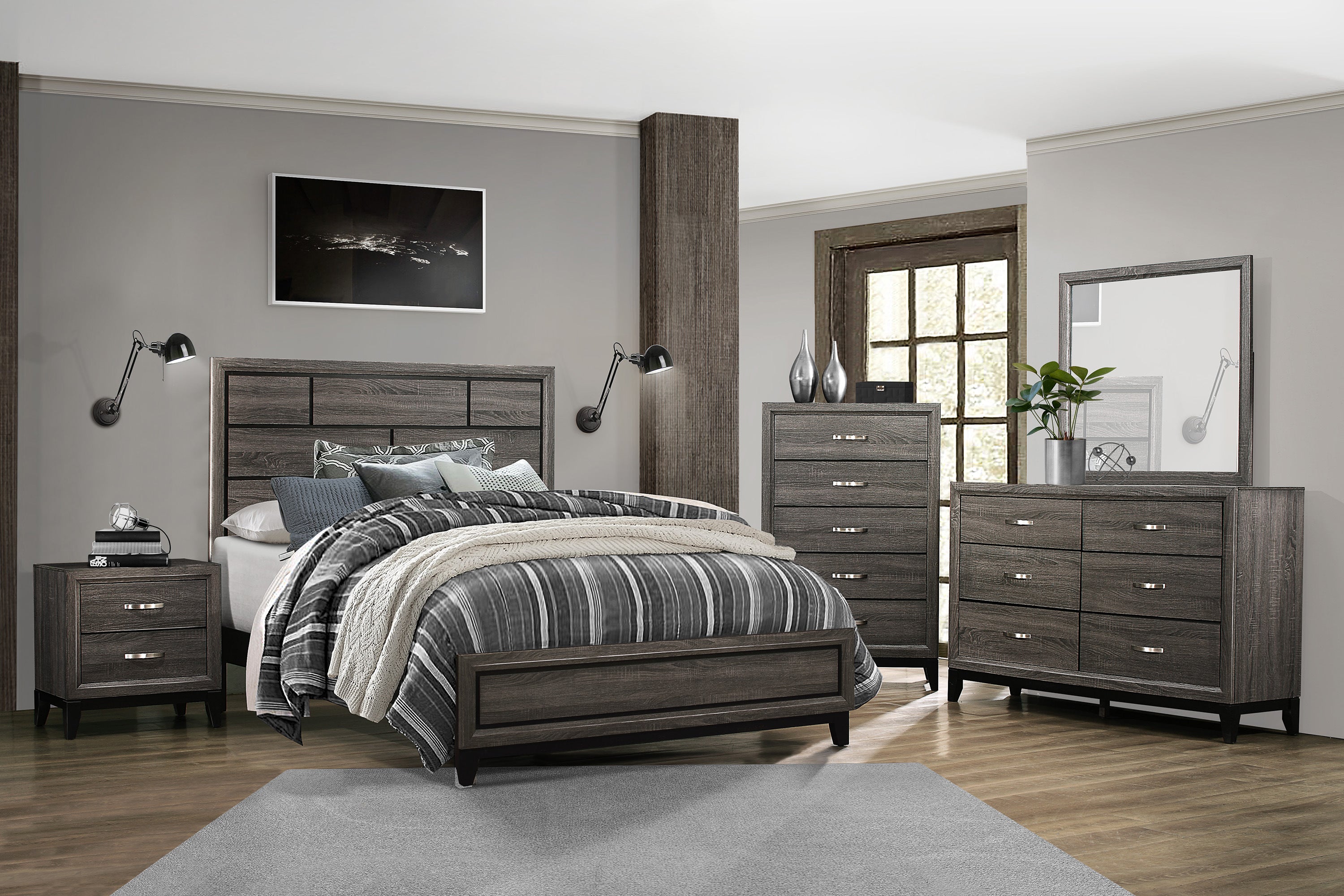 Grey nightstand set store