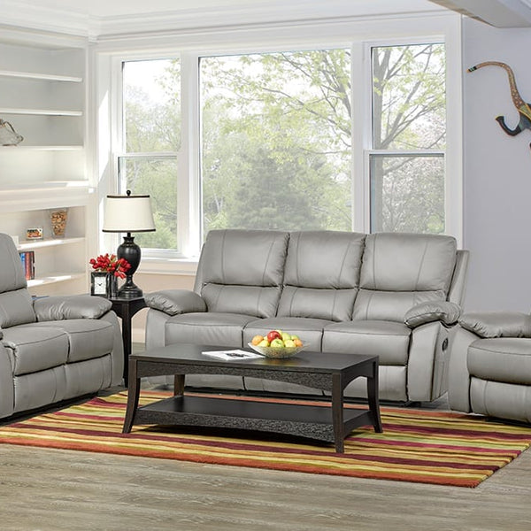 Grey leather recliner couch store