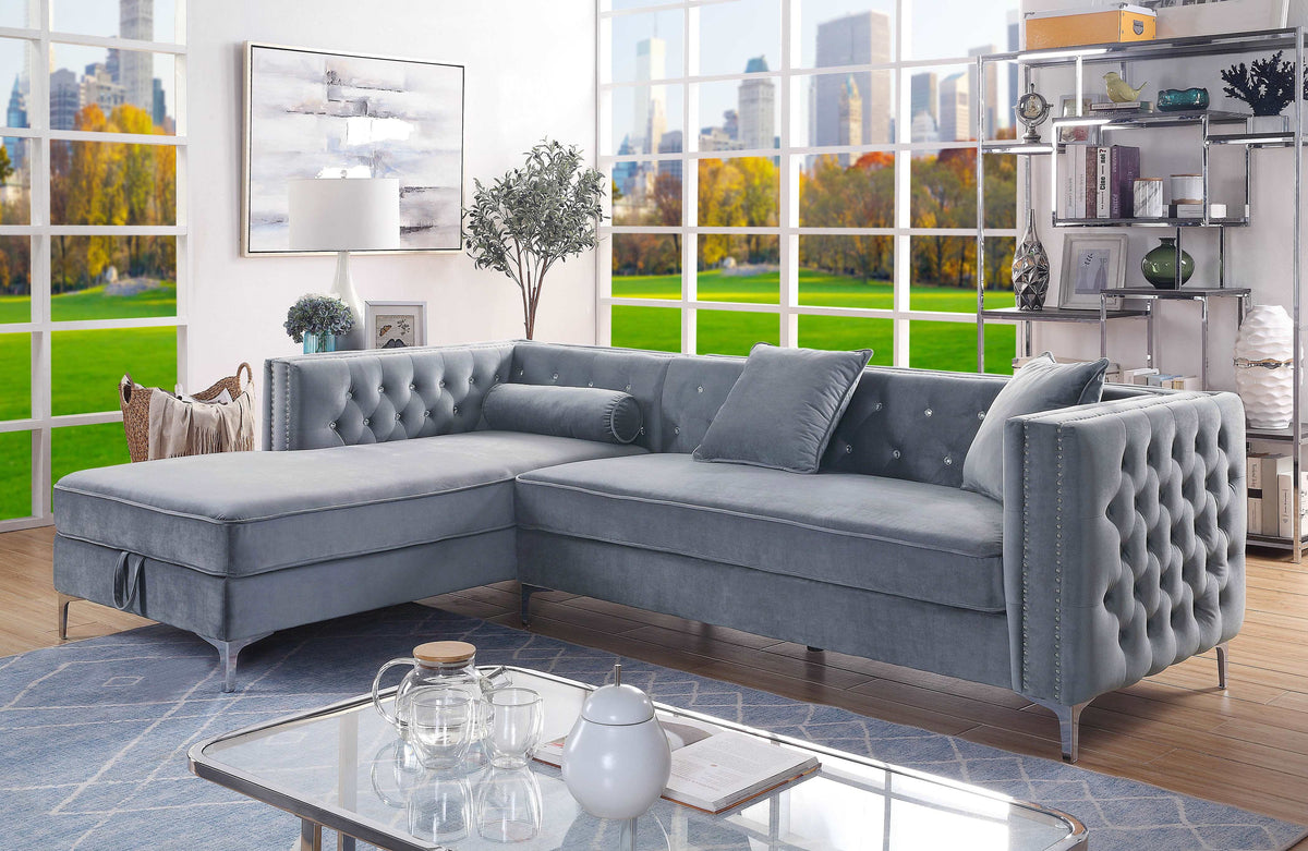Celeste Sectional Sofa Grey 99871